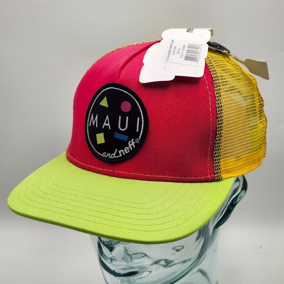Neff | Accessories | Maui And Sons Neff Mesh Trucker Snapback Hat Neon ...